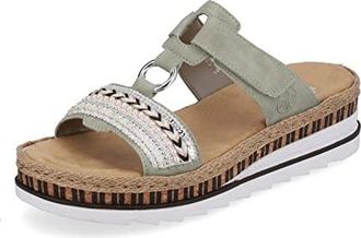 Rieker Femme Chaussures Basses V79M6, Dame Mocassin,Chaussons,Pantoufles,Chaussures de Loisirs,entrée Ouverte,Vert (grün / 52),40 EU / 6.5 UK