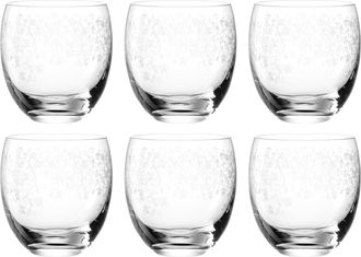 Leonardo Leonardo Chateau Trink-Glas, Glas-Becher mit floralem Muster, sp&uuml;lmaschinenfeste Wasser-Gl&auml;ser, 6er Set, 400 ml, 061595