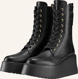 Aigner Aigner Plateau Bootie With Lacing Plateau Bootie 2b schwarz