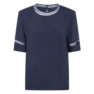 Fabiana Filippi Bluse mit &Auml;rmeldetails - - Tops - Damen - Blau - M