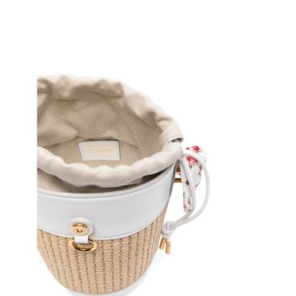 Dolce & Gabbana Floral Print Drawstring Shoulder Bag - White