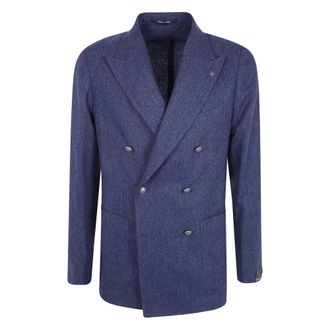 Tagliatore Montecarlo Zweireihiger Blazer - - Jackets - Herren - Blau - L