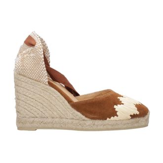 Castaner Braune Wildleder Kn&ouml;chel Schn&uuml;r Keil Sandalen - - Shoes - Damen - Braun - 35 EU