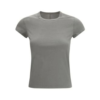 Rick Owens Femme, Tops, Gris, Taille: 38 FR Cotton Crew Neck T-Shirt