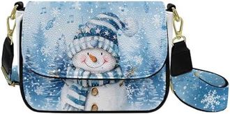 Hugs Idea Sac à bandoulière de Noël en cuir pour femme, Bonhomme de neige de Noël., Taille unique