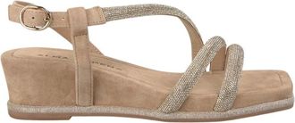Alma En Pena Alma EN Pena, Femme, Chaussures, Beige, Taille: 39 EU Sandale à talon moyen avec perles