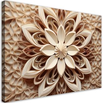 Feeby Bilder Blume Orientalisch 60x40 cm 1 tlg Schlafzimmer Modern Vlies Leinwandbilder Bild auf Leinwand Kunstdruck Wand Wanddeko Design Wohnzimmer Büro Fl