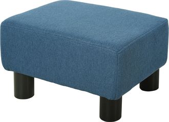 HOMCOM Niedriger Hocker aus Leinenstoff 100 kg Tragkraft 40 x 30 x 24 cm dunkelblau