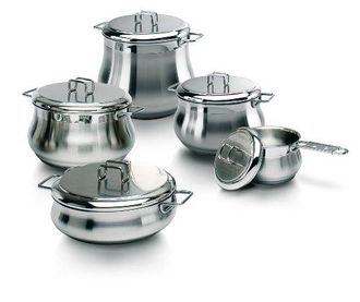 Barazzoni Tummy Zehnteiliges Topfset aus Edelstahl 18/10, hergestellt in Italien, Stahl, 10pz