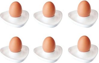 Westmark 20702241 Eierbecher dreieckig, SAN/PS, weiß, 10,6 x 10,6 x 2,1 cm, 6 Einheiten