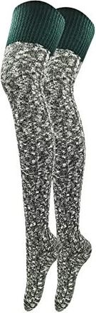 Generic Cocila Chaussettes Chaudes Femme Homme Femmes Cuisse Haute Coton Tricot&eacute; Bottes DHiver Chaud Extra Long Jambi&egrave;res Sur Le Genou Haut Bas Tr&egrave;s Green One