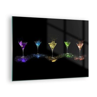 Arttor Bilder auf Glas Cocktail trinken Alkohol Glas Glasbild 70x50cm Wandbilder Dekoration Wohnzimmer Schlafzimmer K&uuml;che Deko Klein Wanddeko Bild im Glas Wa
