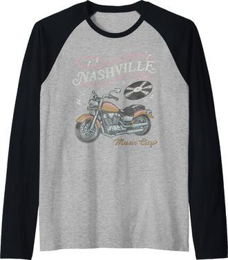Trendy Apparel Nashville Music City Tennessee Motorcycle Raglan