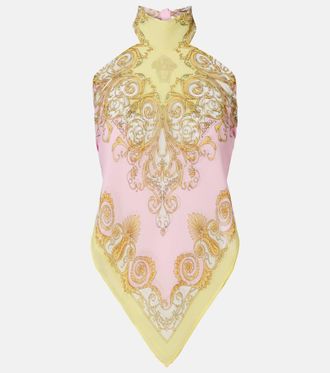Versace Top en georgette imprim&eacute;e