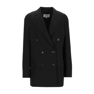 Maison Margiela Zweireihiger Wollblazer - - Jackets - Damen - Schwarzk - XS