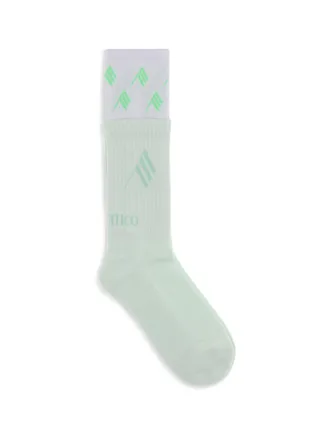 The Attico Womens Logo Cotton Socks Mint