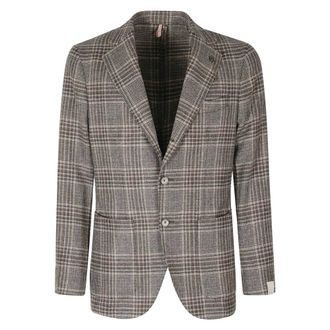 Santaniello Blazer &agrave; un boutonnage simple &agrave; carreaux - Homme - Vestes - Brun - Taille: XL