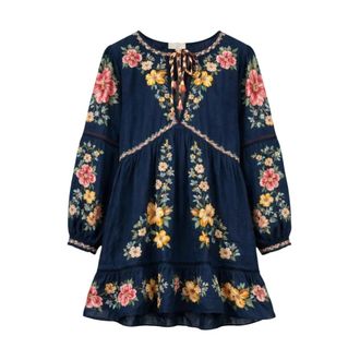 Farm Rio Mini Kleid Maria Floral - - Dresses - Damen - Blau - M