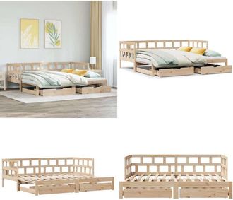 vidaXL Tagesbett Ausziehbar mit Schubladen ohne Matratze 90x200 cm - Vidaxl