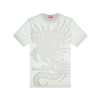 Diesel Homme, Tops, Gris, Taille: L T-shirt motif Ph&eacute;nix emboss&eacute;