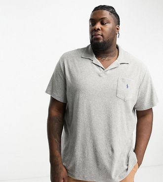Polo Ralph Lauren Big & Tall - Polo de rugby en coton &eacute;ponge &agrave; logo embl&eacute;matique - Gris chin&eacute;