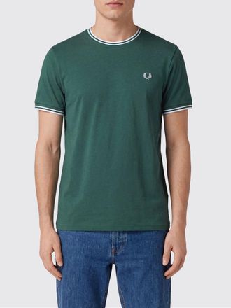 Fred Perry T-shirt slim fit en coton avec bords contrastants et logo brod&eacute;
