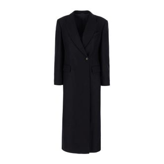 Brunello Cucinelli Leichter Wollmantel mit Schmuck - - Coats - Damen - Blau - XL