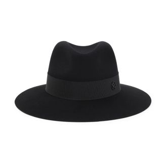 Maison Michel Schwarzer breitkrempiger Bandhut - - Accessories - Damen - Schwarzk - M