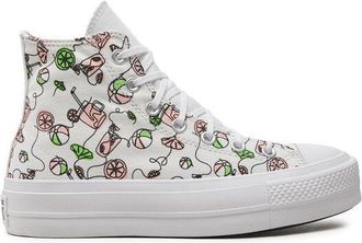 Converse Sneakers aus Stoff Chuck Taylor All Star Lift Platform Pink Lemonade A07561C Weiß