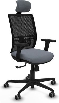 Piqueras y Crespo B&uuml;rostuhl Yunquera mit 2D-Armlehnen, h&ouml;henverstellbarer Lendenwirbelst&uuml;tze und h&ouml;henverstellbarem Kopfteil, ausgestattet mit 4 Positionen, Schwarz/Gra