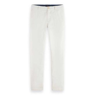 Scotch & Soda Herren Core - Mott Slim Fit Stretch Cotton Chino Pants, Off White 0001, 33W / 30L EU