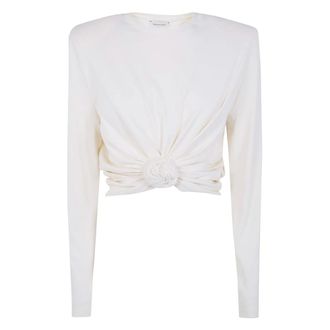 Magda Butrym Femme, Tops, Beige, Taille: 36 FR Twist Haut &agrave; Manches Longues