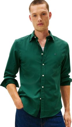Tommy Hilfiger Herren Hemd Flex Poplin Micro Gingham Regular Fit, Grün (Ornamental Green/Check), XXL