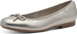 Tamaris Comfort Damen Ballerinas aus Leder mit Schleife, Gold (Lt Gold), 39 EU
