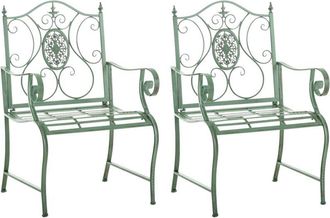 Clp Ensemble de 2 chaises de jardin Punjab avec des accoudoirs verts anciens