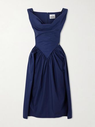 Vivienne Westwood Sunday Midikleid Aus Baumwollpopeline Mit Raffungen - Blau