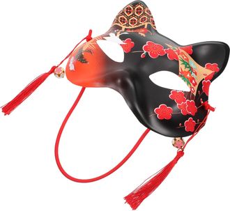 Valiclud Handbemalte Katzenmaske aus Gesichtsmasken für Damen Elastisch Bequem Langlebig für Halloween Karneval Cosplay Maskerade Rollenspiele und Themenpartys