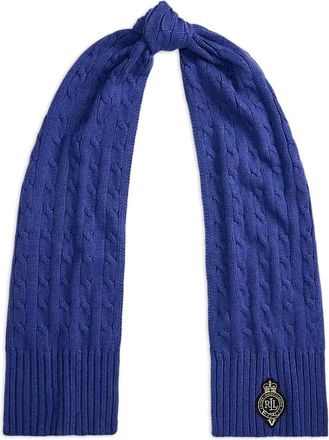 Lauren Ralph Lauren ribbed logo scarf - Blau