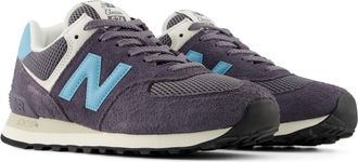 New Balance Sneaker NEW BALANCE 574, Damen, Gr. 37,5, schwarzer coastal blau, Leder, Synthetik, Textil, Schuhe Sneaker, mit Gummilaufsohle, Topseller