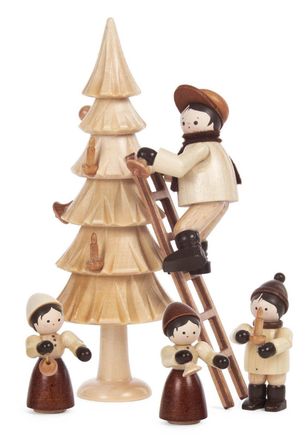 Dregeno Seiffen eG Seiffen eG Figurengruppe Weihnachtsbaum schm&uuml;cken 4 teilig