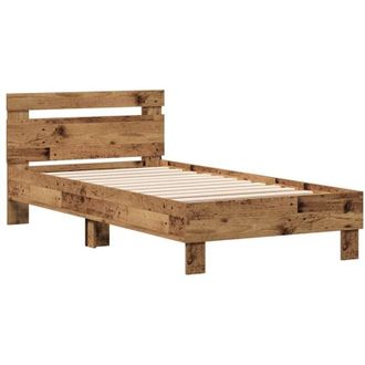 vidaXL Bettgestell mit Kopfteil Altholz 90 x 190 cm Holzwerkstoff Vidaxl