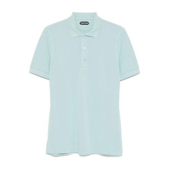 Tom Ford Blaues Poloshirt mit Logo-Stickerei - - Tops - Herren - Blau - 2XL