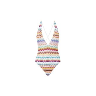 Missoni Femme, Maillots de bain, Multicolore, Taille: 38 FR Maillot de bain une pi&egrave;ce col en V