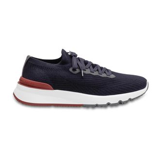 Brunello Cucinelli Homme, Chaussures, Bleu, Taille: 45 EU Knit Runners