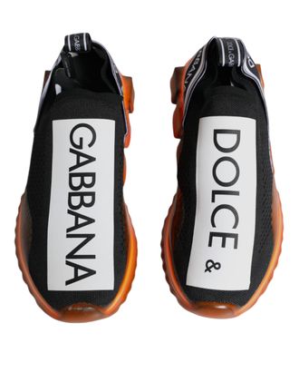 Dolce & Gabbana Mens Black Orange Sorrento Slip On Sneakers Shoes