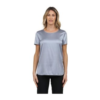 Max Mara Seiden Stretch T-shirt - - Tops - Damen - Blau - XS