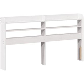 vidaXL Kopfteil mit Ablagen Wei&szlig; 135 cm Massivholz Kiefer Vidaxl