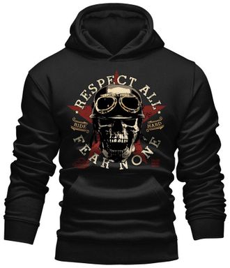 Gasoline Bandit Kapuzensweatshirt Hoodie f&uuml;r Biker Racer Motorradfahrer - Respect All