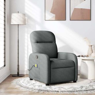 vidaXL Fauteuil de massage inclinable Gris fonc&eacute; Tissu Vidaxl