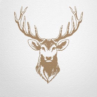 WANDfee Wandtattoo Hirsch Hirschkopf Hirschgeweih AC0510004 Gr&ouml;&szlig;e 56 x 50 cm Farbe hellbraun